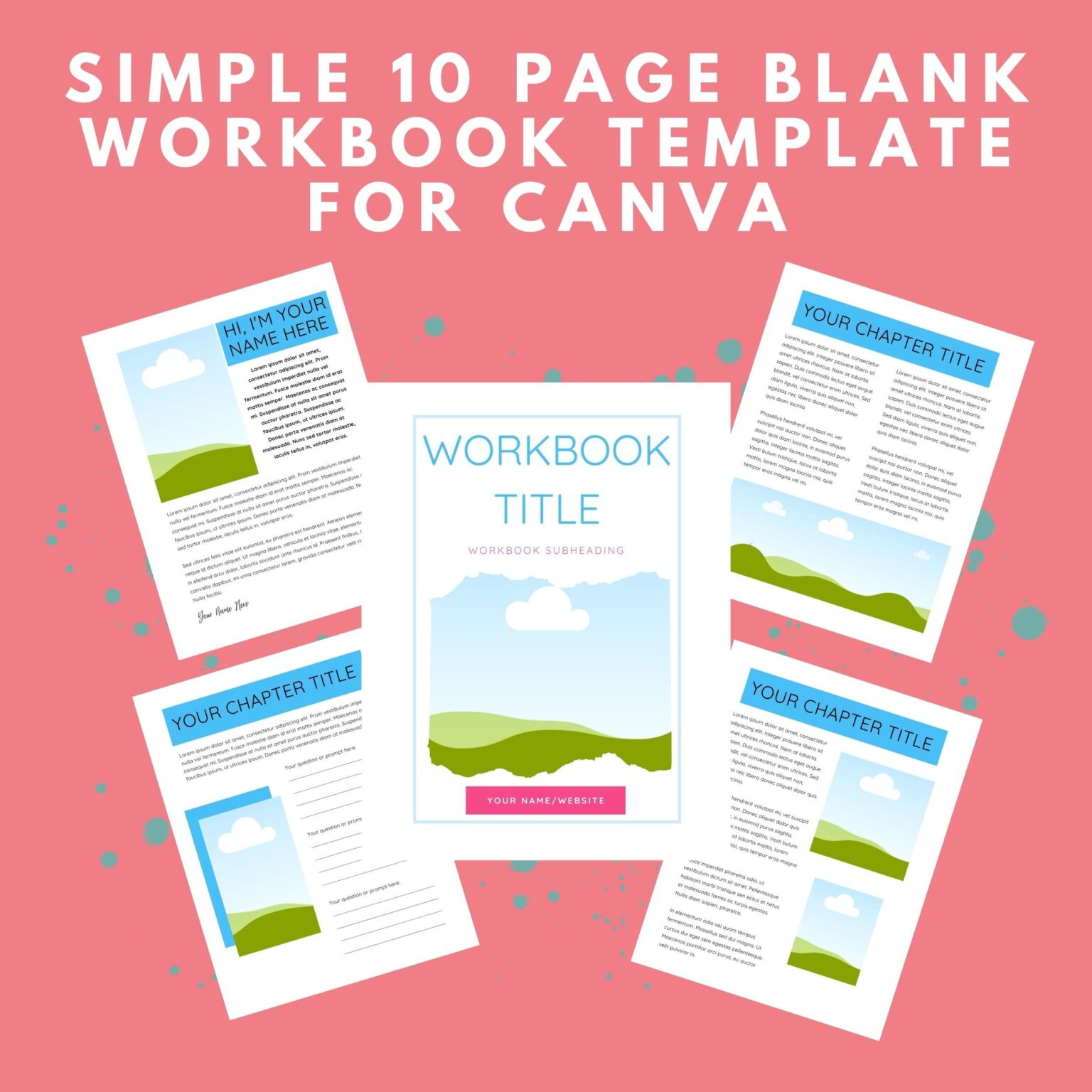 Simple 10 Page Blank Workbook Template For Canva Make Money Without A Job Simple 10 Page Blank Workbook Template For Canva Make Money Without A Job
